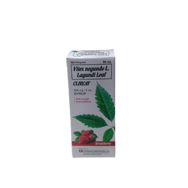 CLIRCAF Vitex Negundo L. Lagundi Leaf 300mg / 5ml Syrup 60ml price in ...